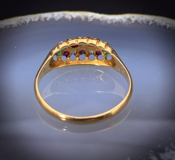 Antique 18K, Diamond, Ruby & Demantoid Ring - Gem