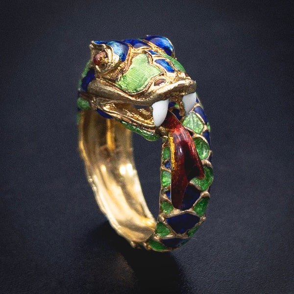 Enamel Snake Ring - Etsy