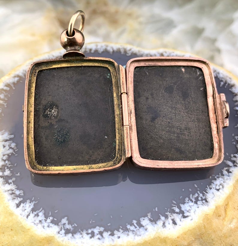 Antique 9K Shakudo Locket Pendant - Etsy