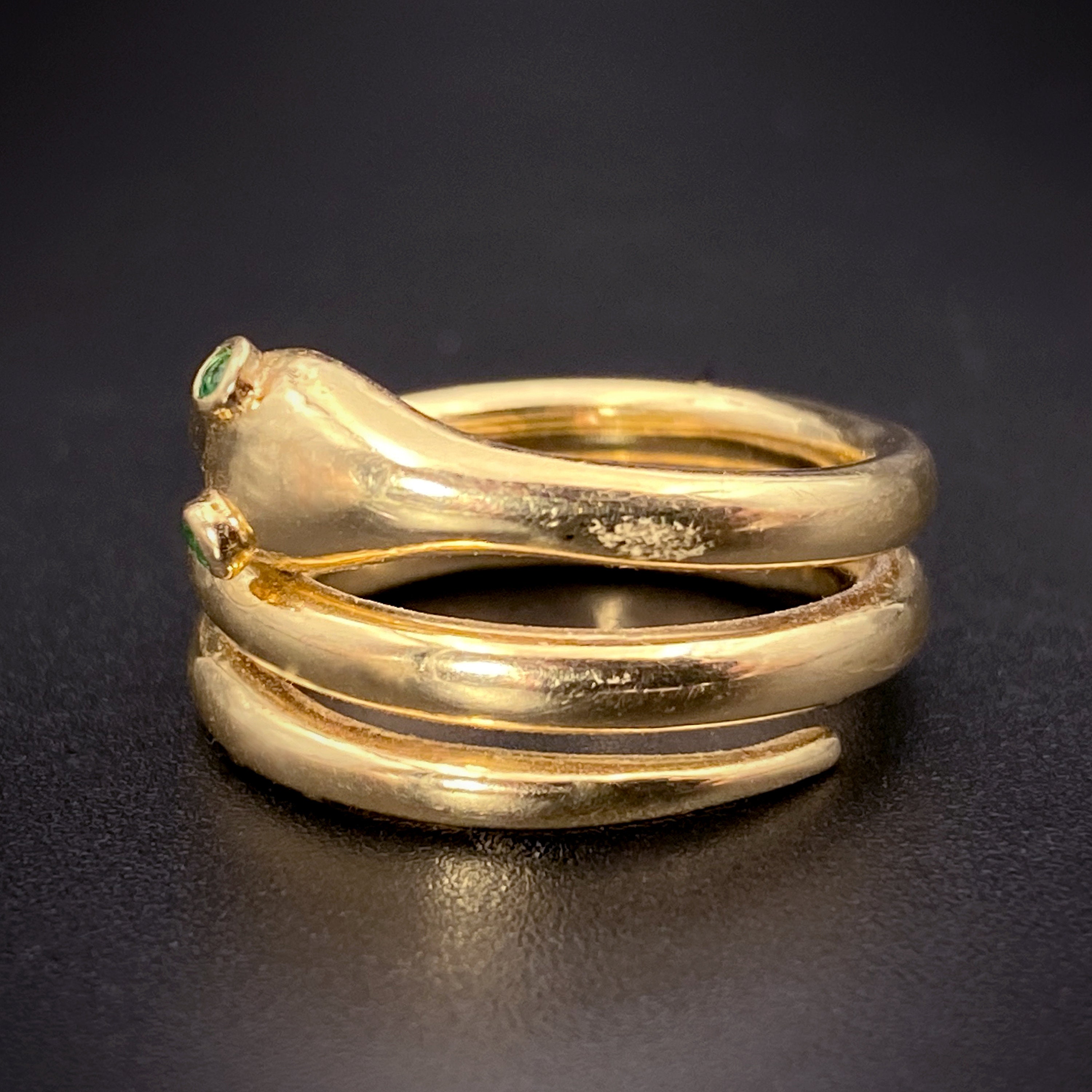 Victorian Inspired 14k Gold Snake Ring With Gemstone Eyes - Etsy