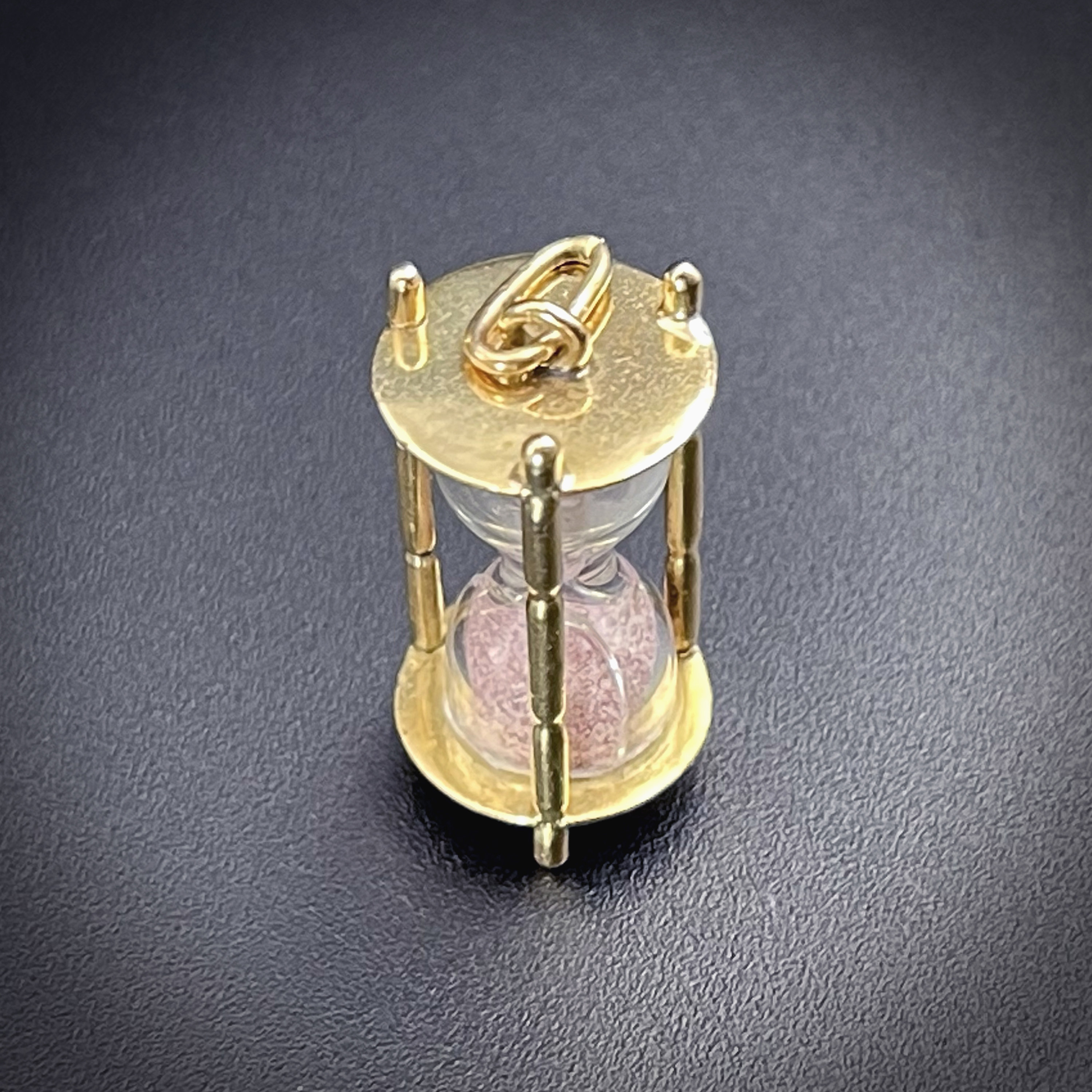 Adorable Vintage 15K & Pink Sand Hourglass Charm - Etsy