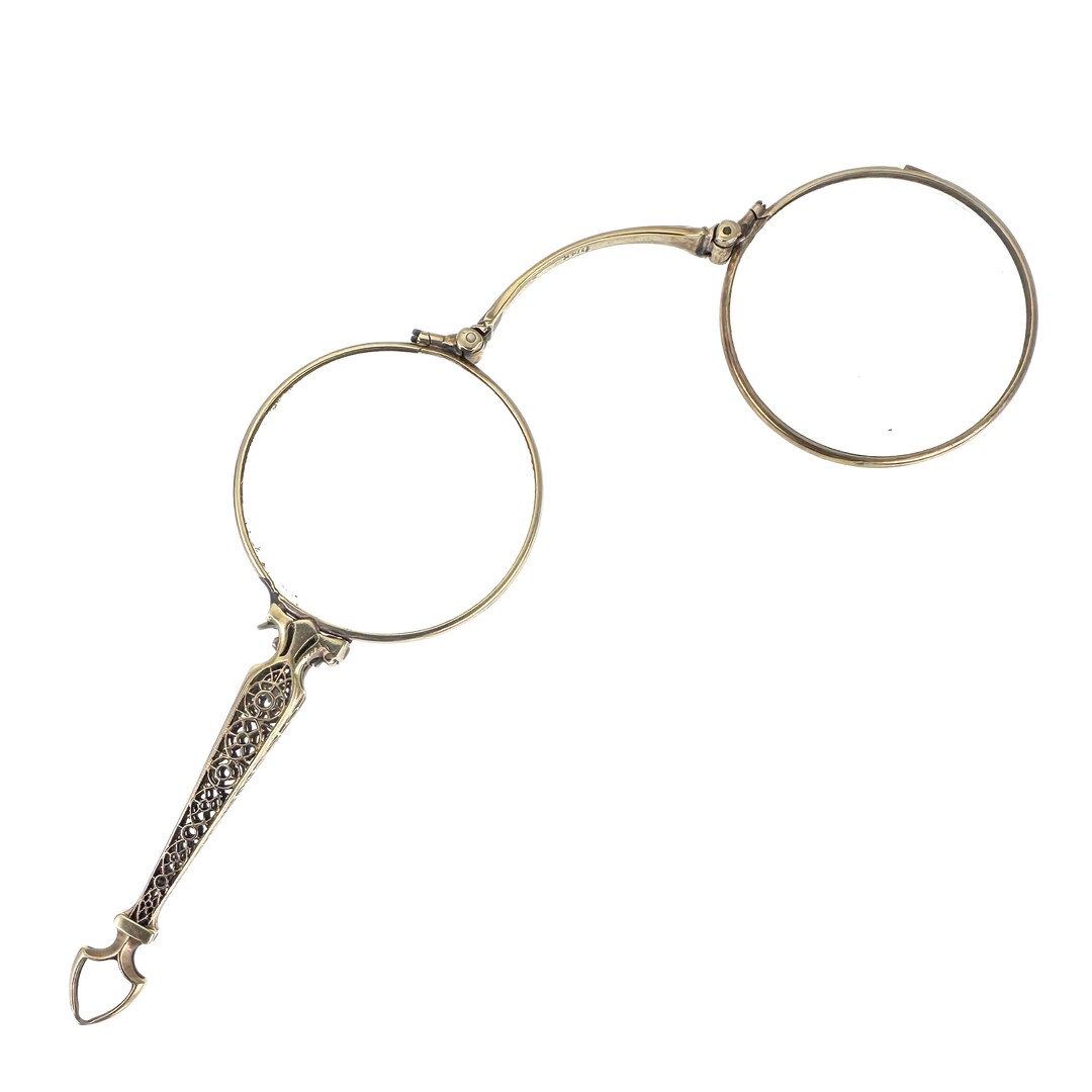Antique 14K Gold Lorgnette Pendant - Etsy