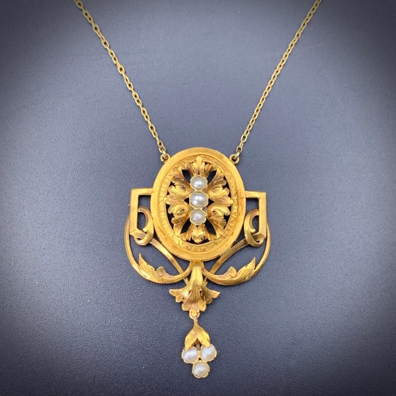 french antique pearl 18k - Gem
