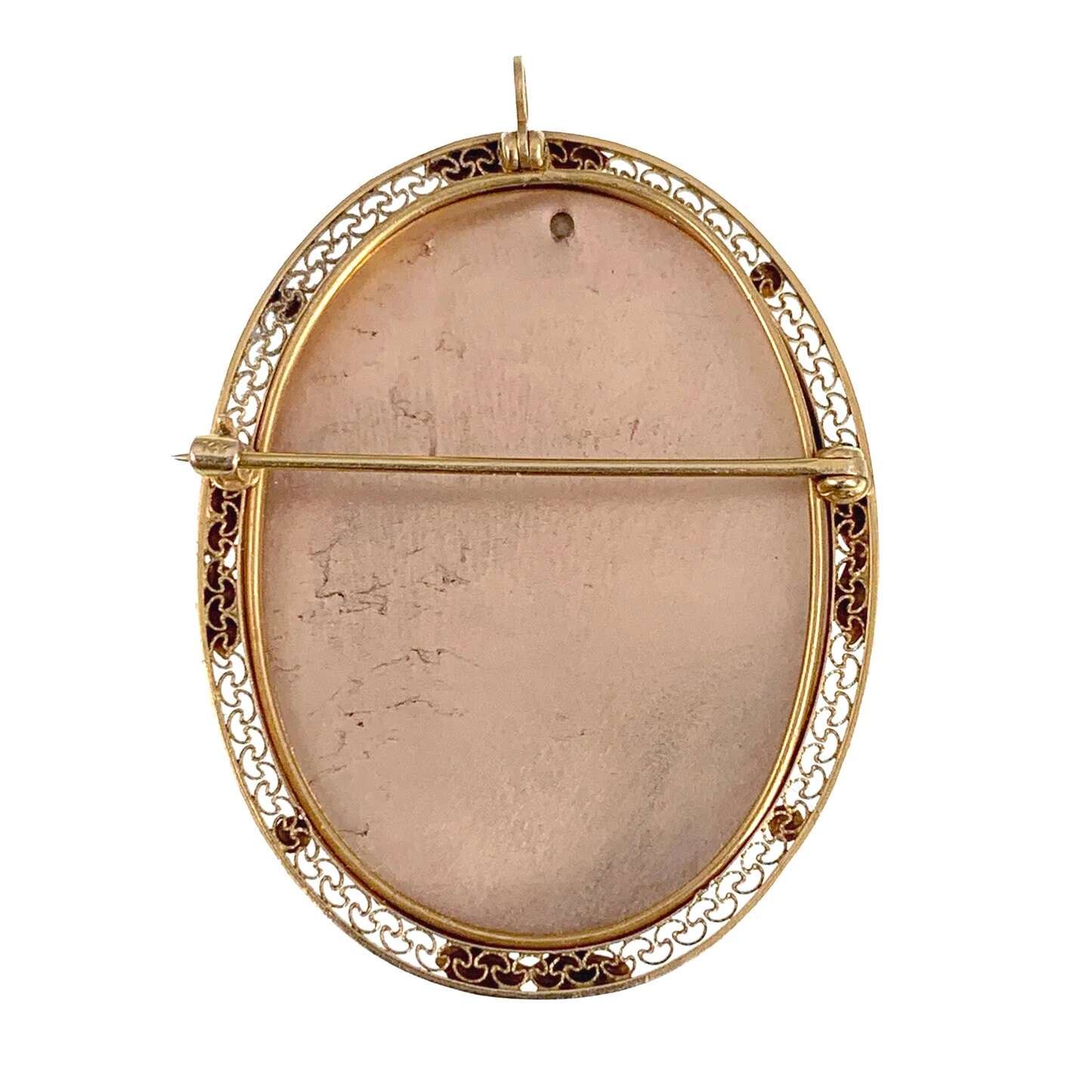 Vintage 14K Hand Painted Portrait Brooch/pendant - Etsy