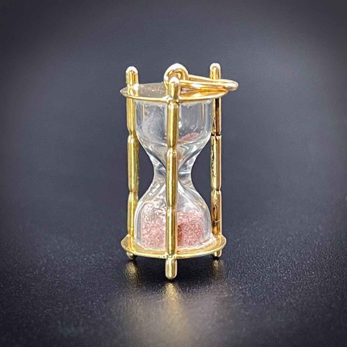 Adorable Vintage 15K & Pink Sand Hourglass Charm - Etsy