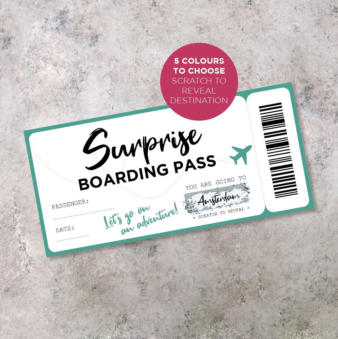 Surprise Boarding Pass - Scratch to Reveal Destination - Mothers Day ...