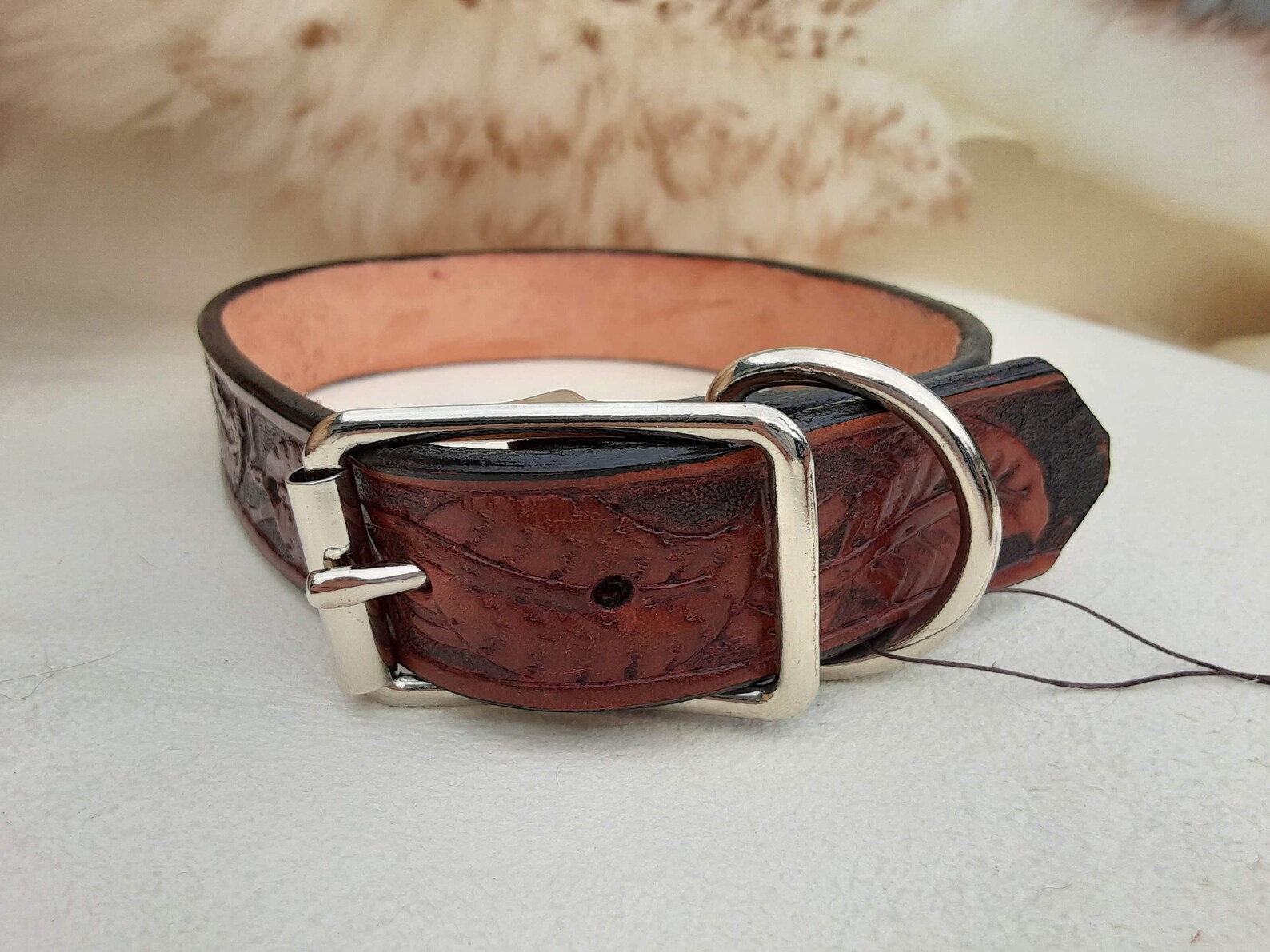 Leather Dog Collar Carved and Tooled - Etsy