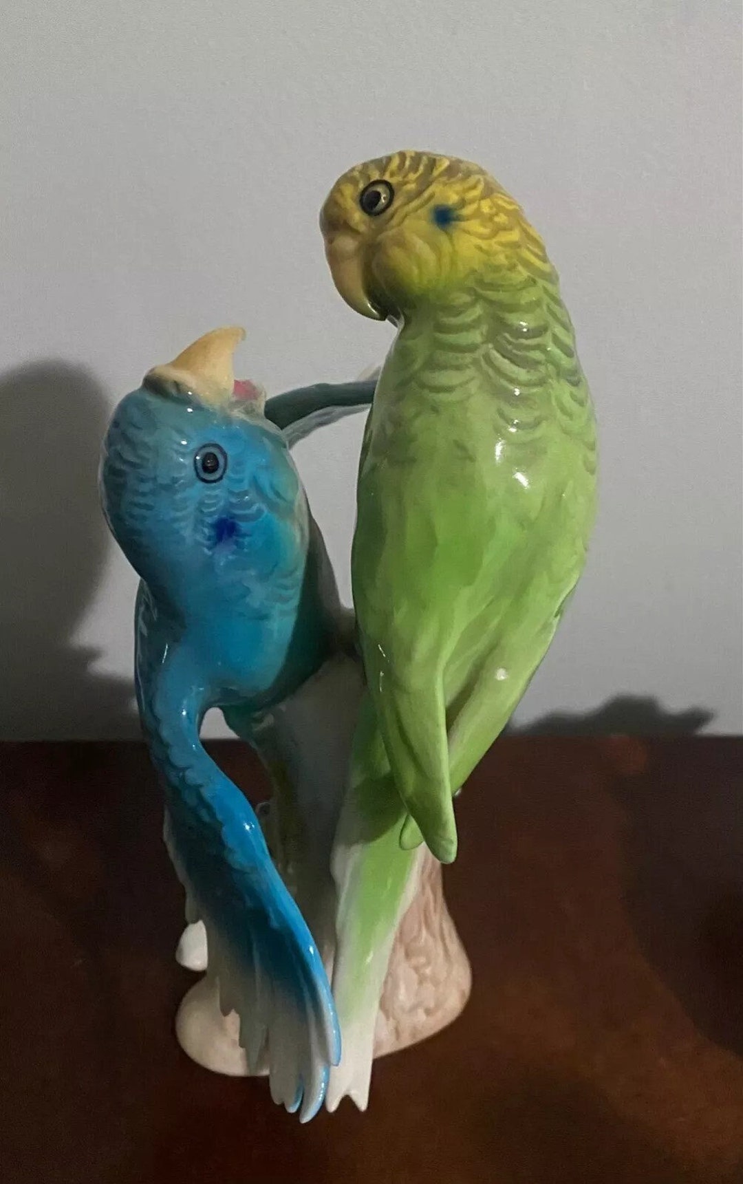 Vintage Goebel Parakeet Figurine Blue and Green Budgerigars Made in ...