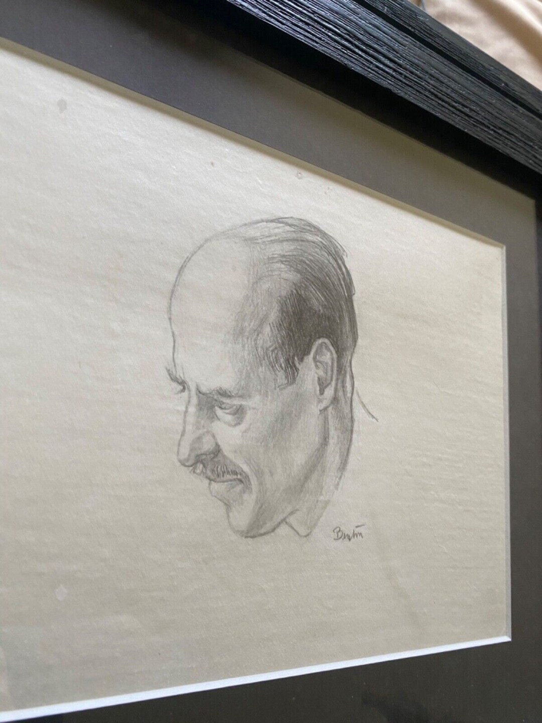 Original Pencil Drawing by Thomas Hart Benton Graphite Portrait of a ...