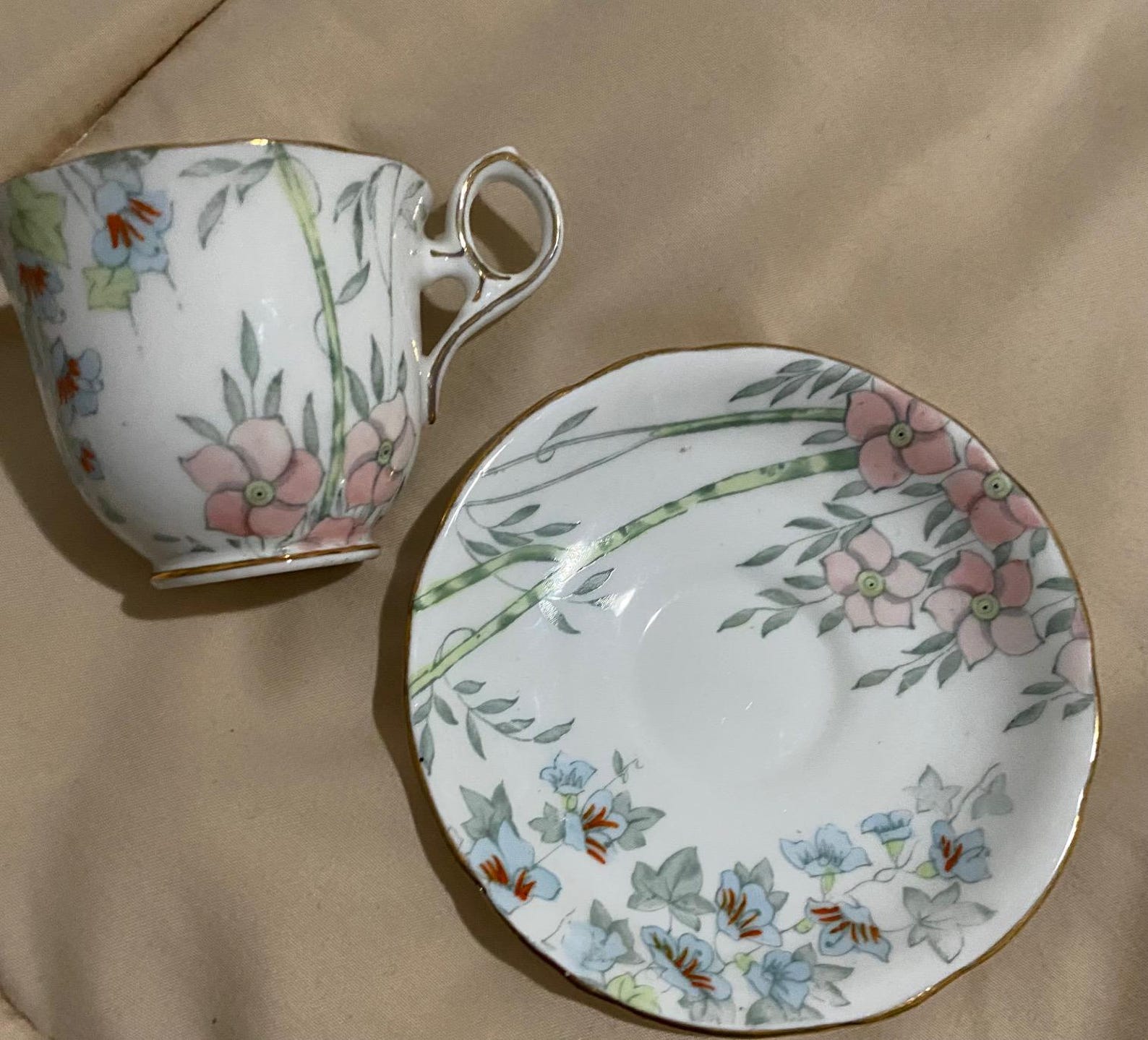 Vintage Embassy Ware Tea Cup and Saucer Hand-detailed Cherry Blossoms ...