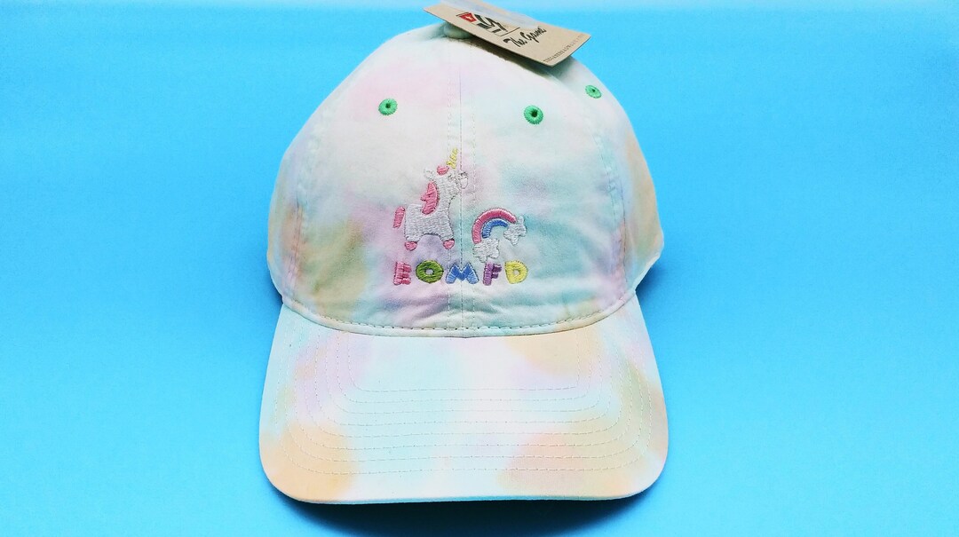 EOMFD Unicorn + Rainbows Tie-dye Dad Hat | Embroidered Design | Lots of ...