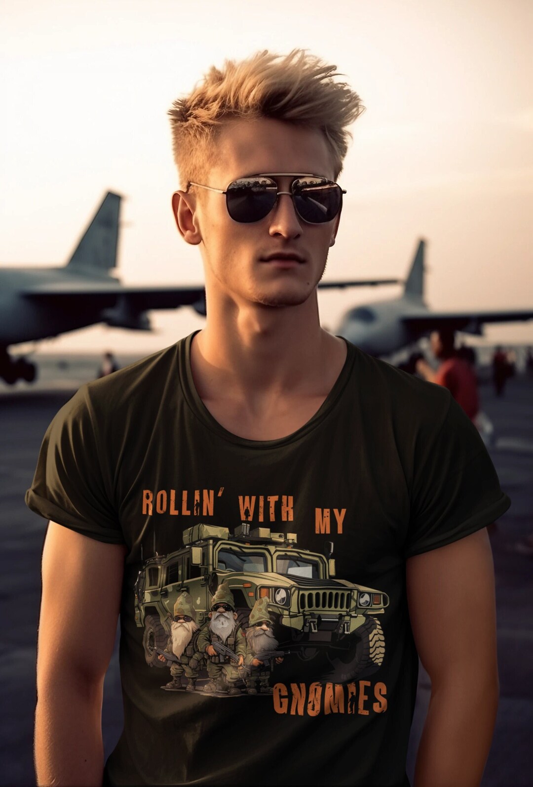 Rollin' With My Gnomies Tee | Tacticool Military T-shirt - Etsy