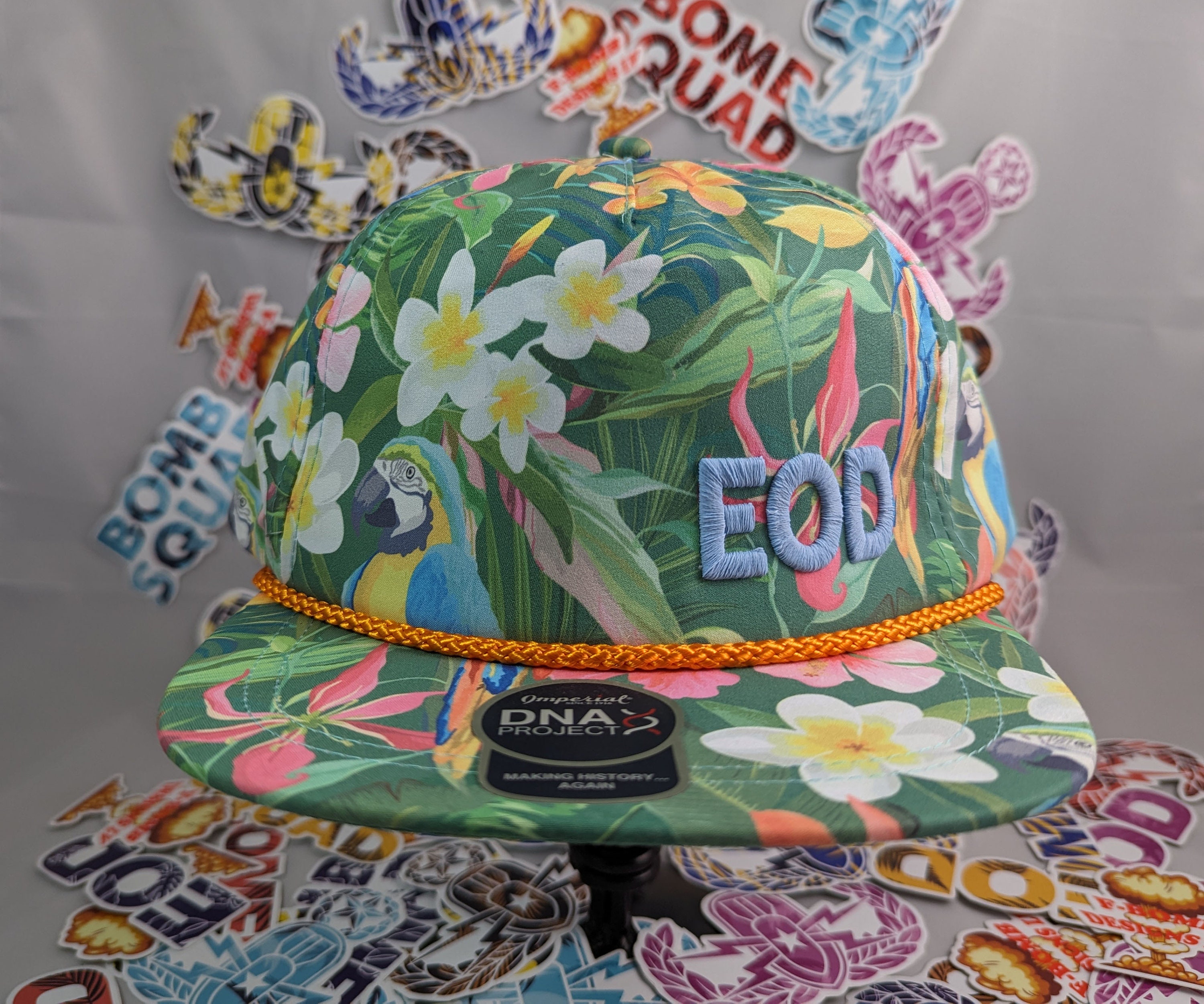 3D Puff EOD Hawaiian Flat Brim Hat | EOMFD Hawaiian Hat | HDS Hawaiian ...