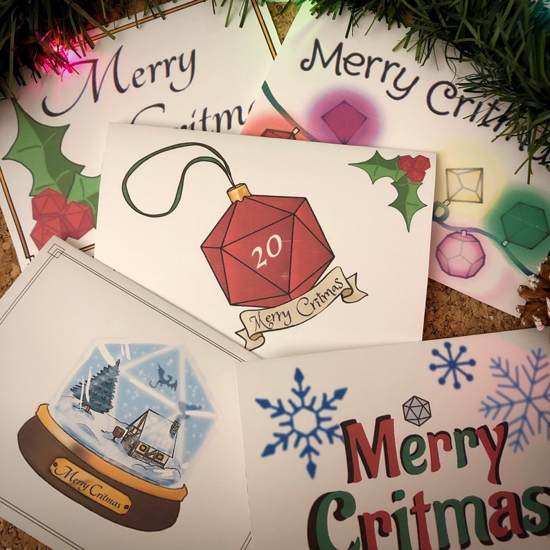 Printable Dungeons and Dragons Christmas Cards Dnd Merry | Etsy