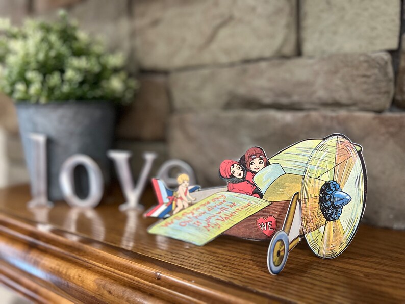 Airplane Valentine Vintage JPG, & SVG File for Cameo Silhouette or ...