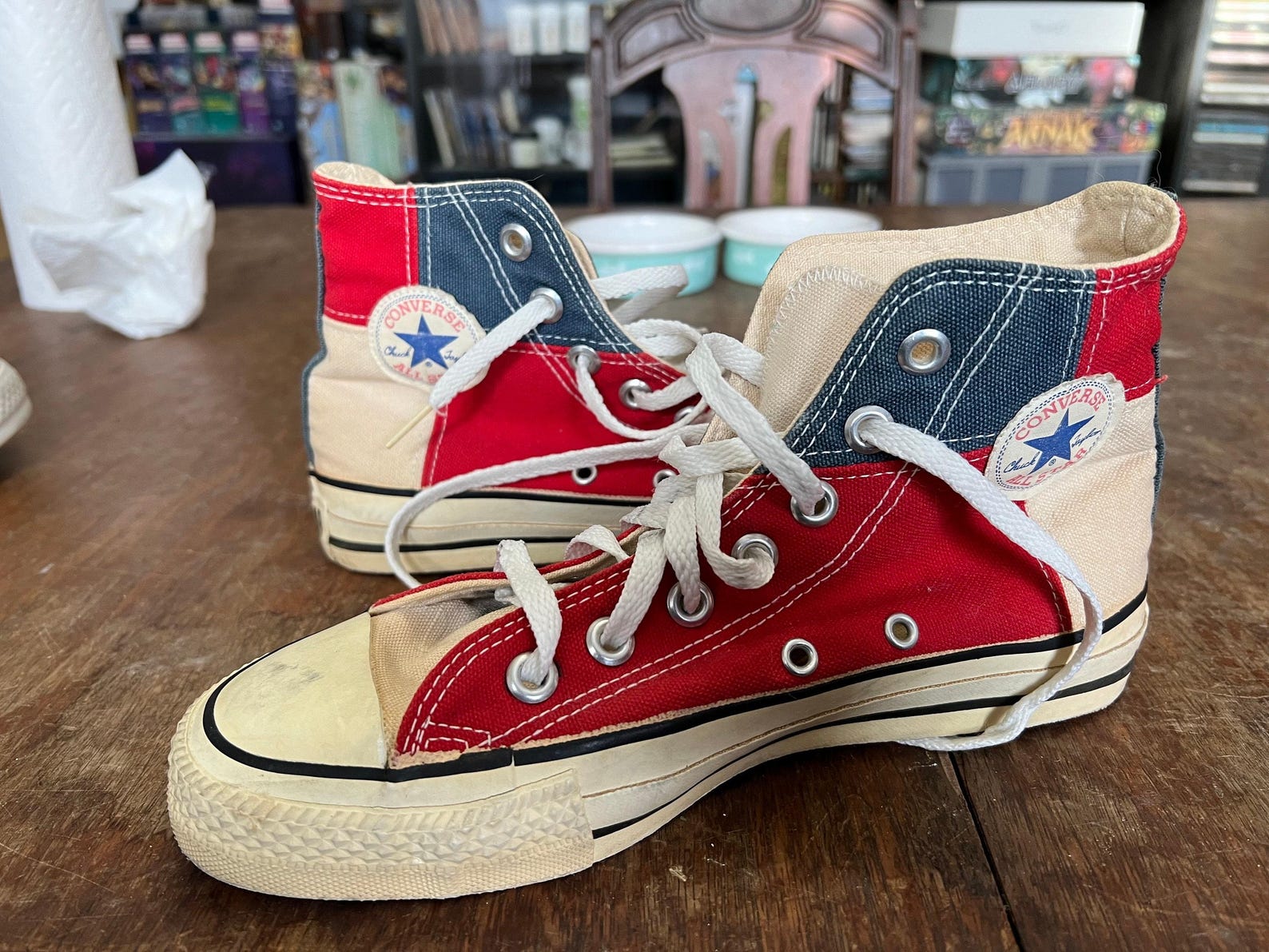Rare Vintage Pair of Tri-color Converse High Tops Size 5 Men’s/size 7 ...