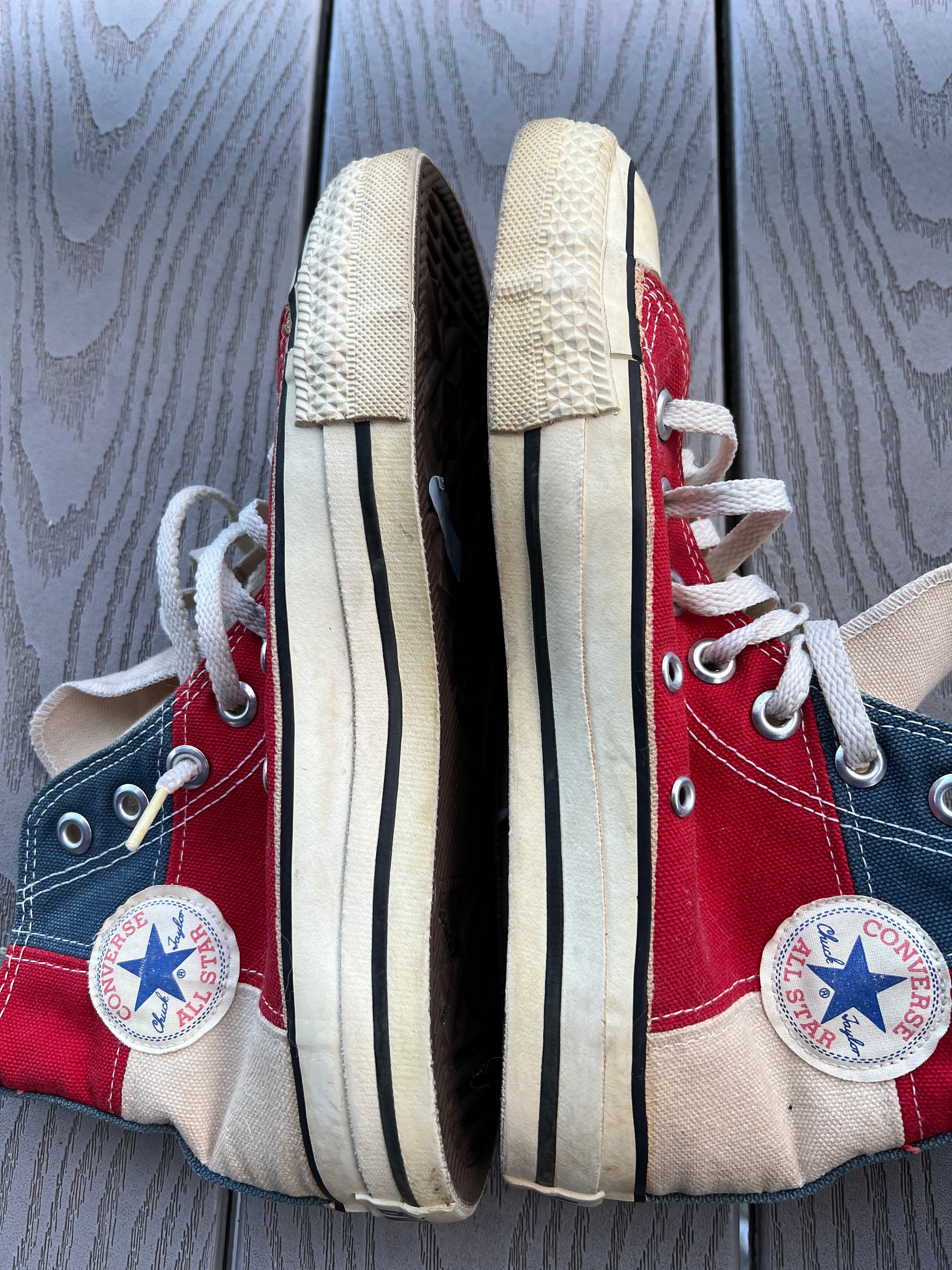 Rare Vintage Pair of Tri-color Converse High Tops Size 5 Mens/size 7 ...