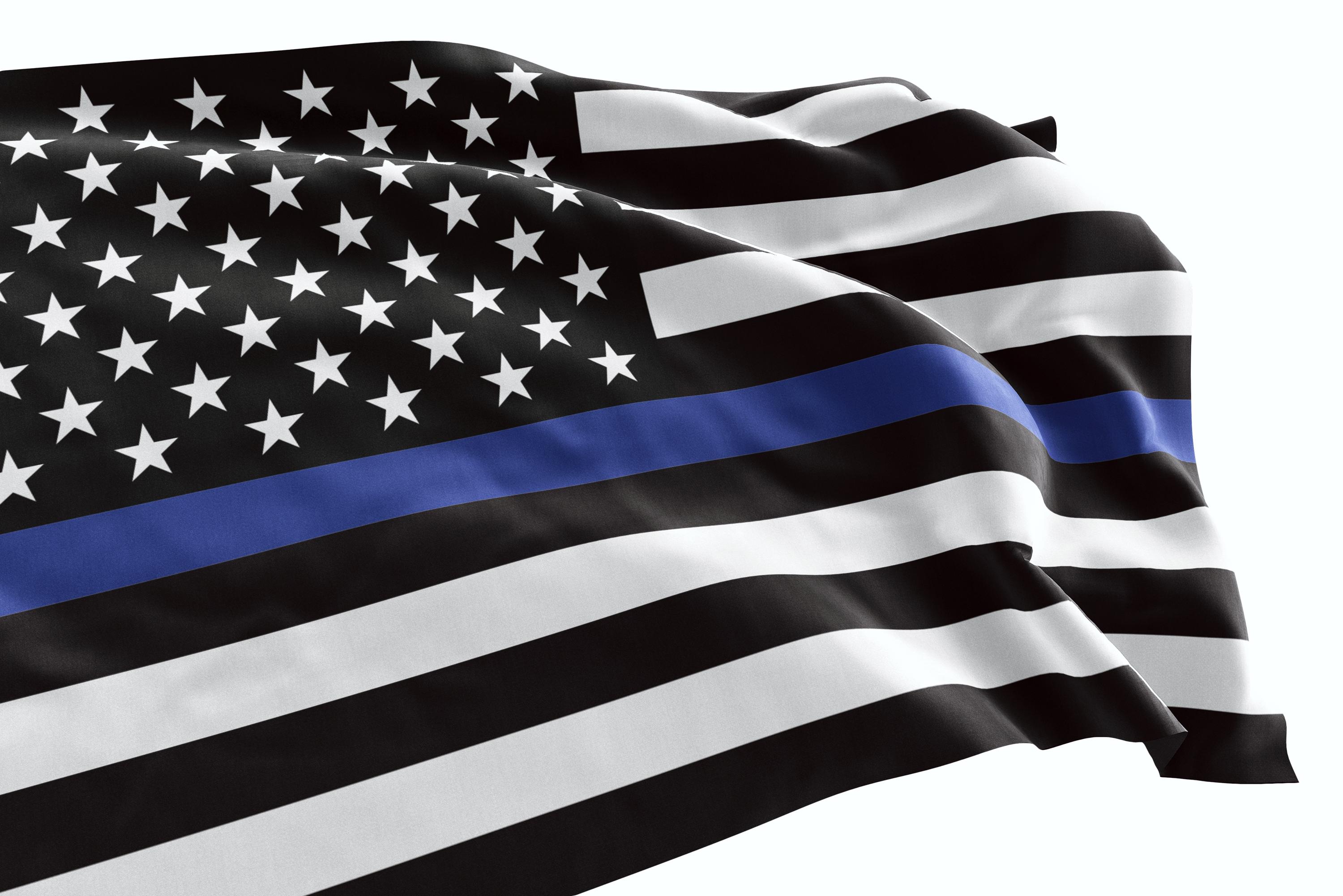 Thin Blue Line American Flag for UTV Accessories, Atv Riders, Polaris ...