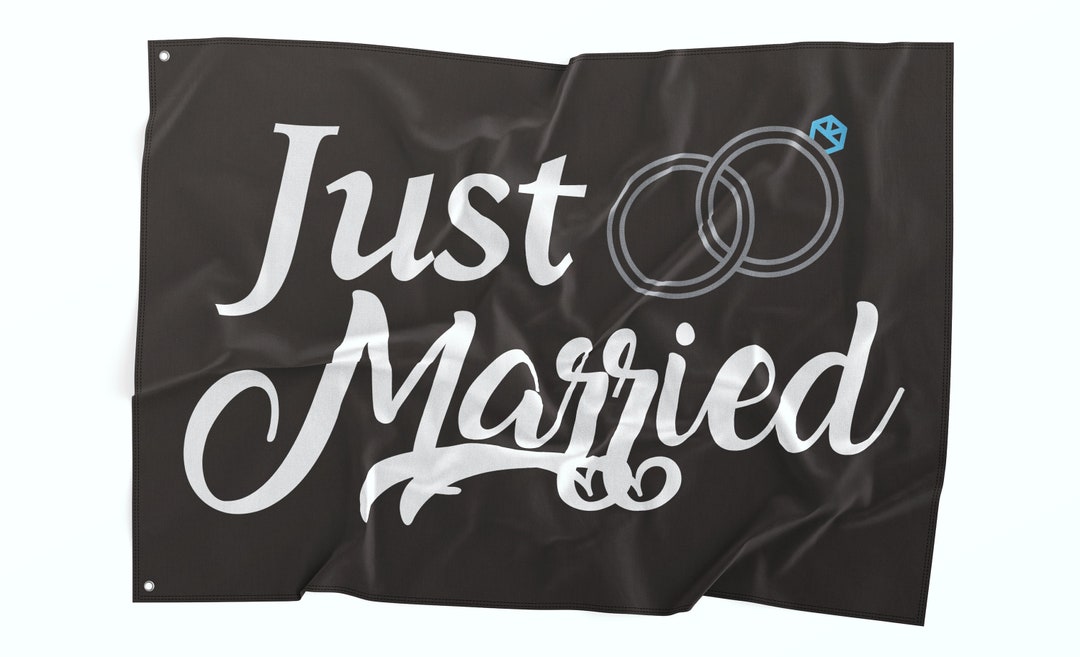 Just Married Flag for UTV Accessories, Atv Riders, Polaris Rzr, SXS ...