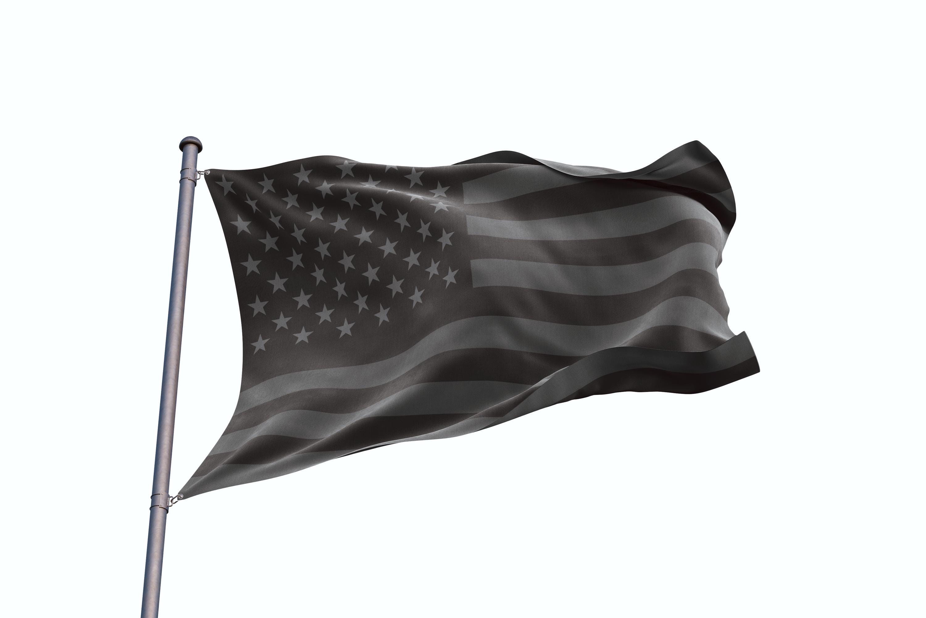 Black & Gray American Flag for UTV Accessories, Atv Riders, Polaris Rzr ...
