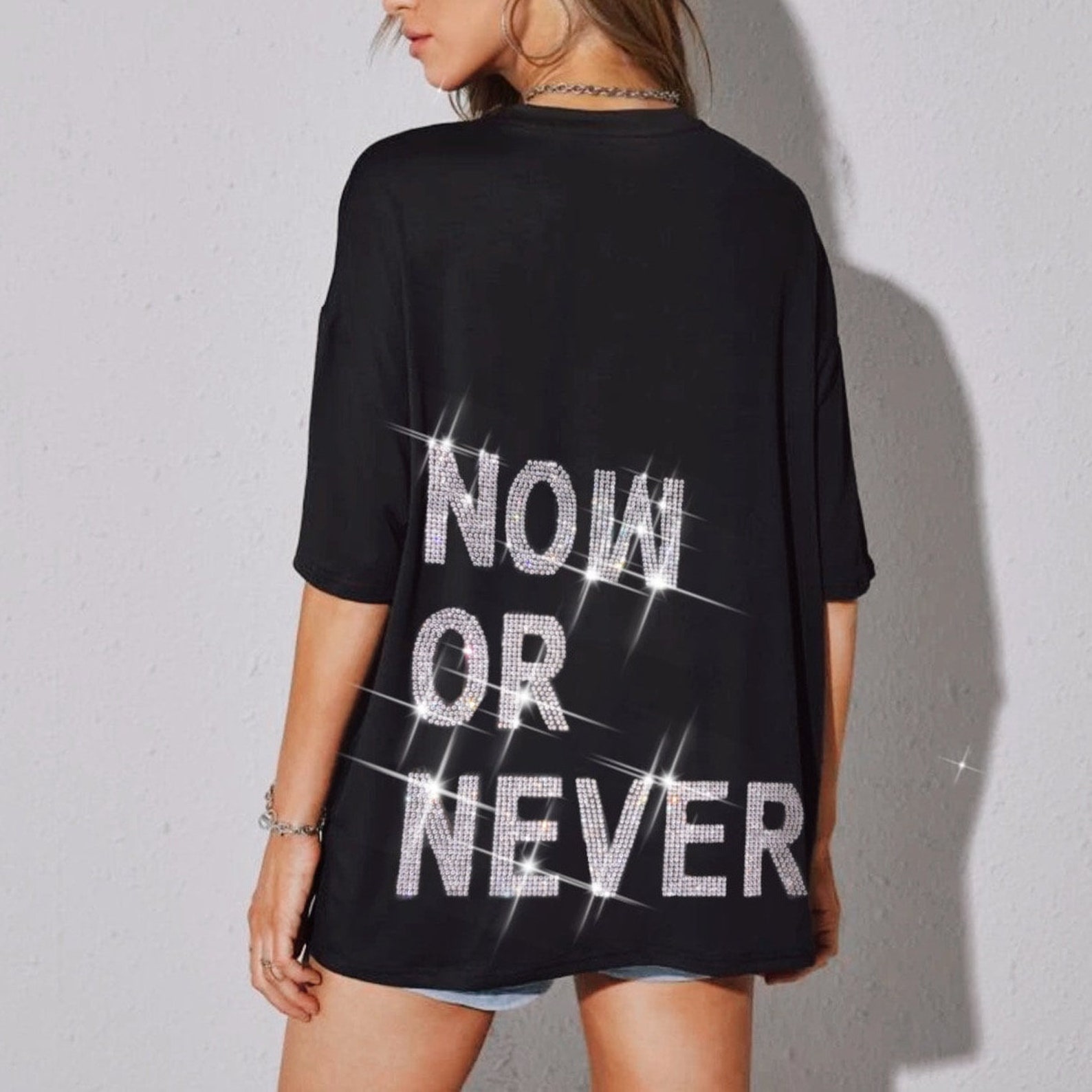 Quote Crystal T-shirt With Rhinestones, Crystal Personolized T-shirt - Etsy