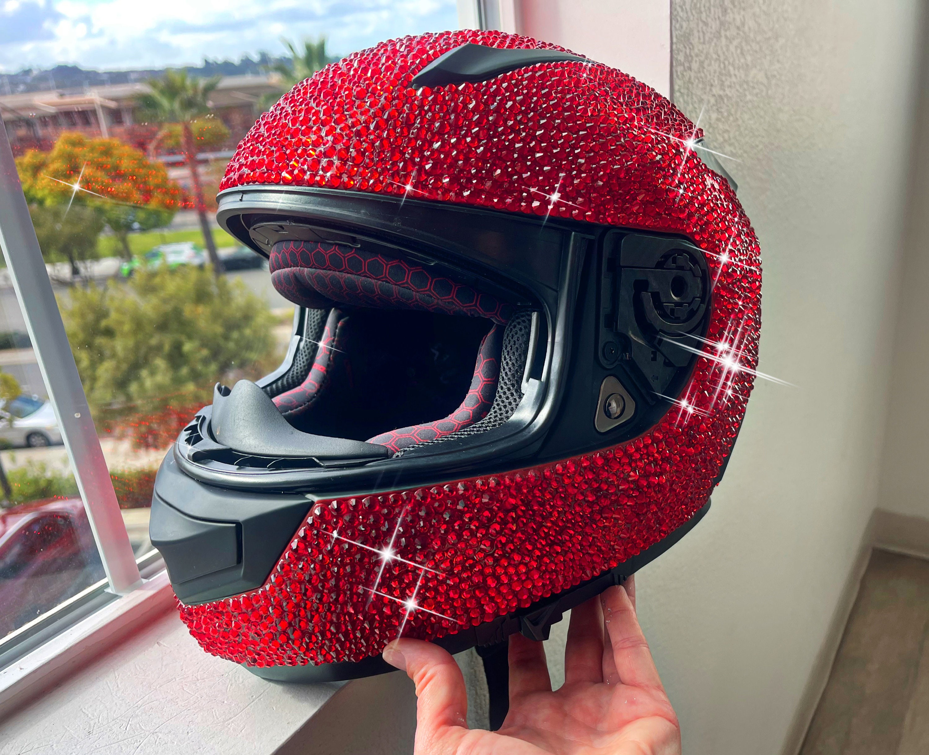 Bedazzled Helmet, Crystal Helmet With Rhinestones, Bike Helmet ...