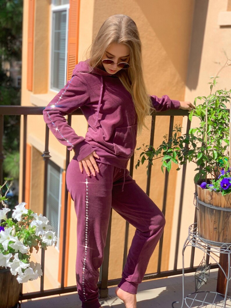 Velour Tracksuit, Velvet Tracksuit, Aesthetic Hoodie, Custom Tracksuit ...