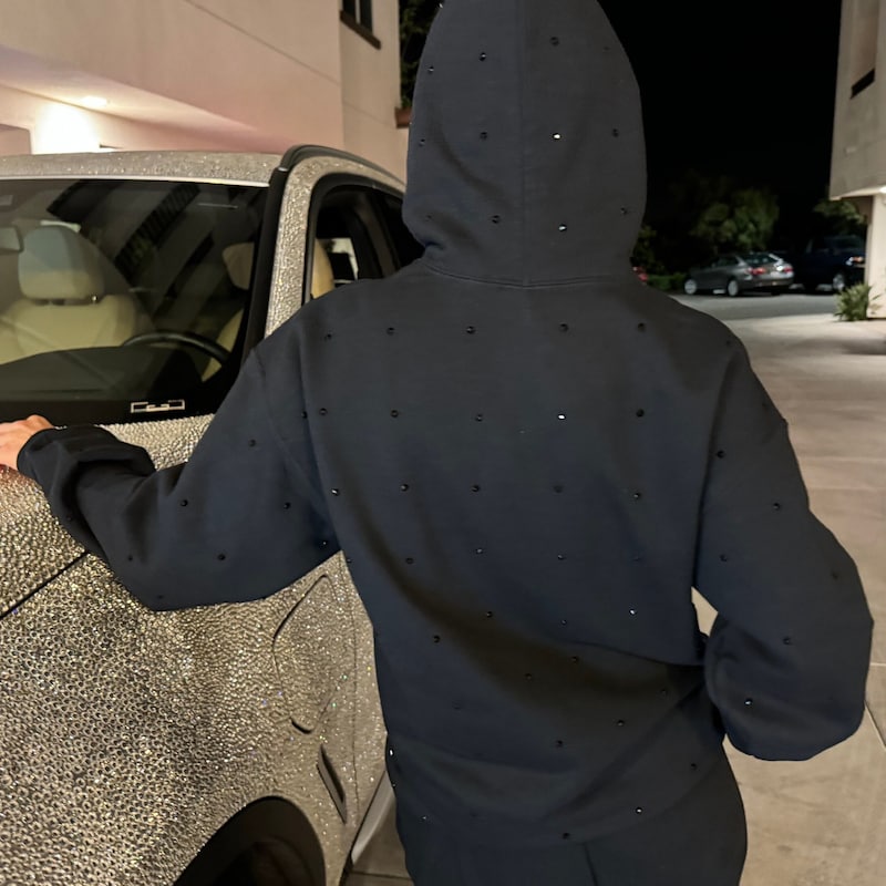 Rhinestone Hoodie - Etsy