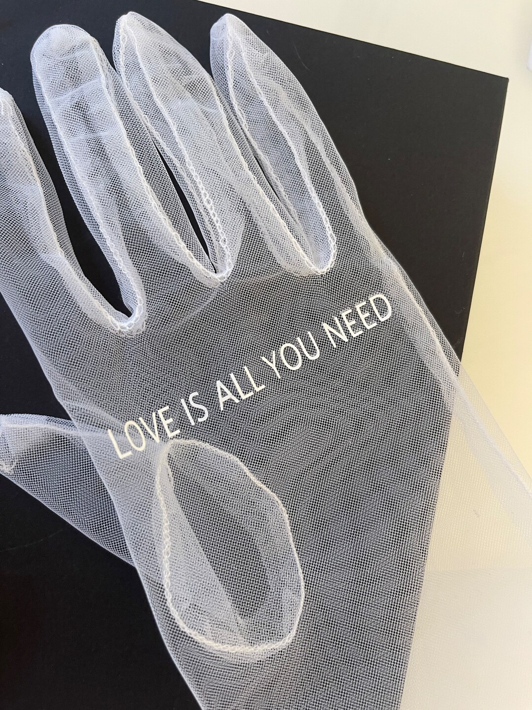 See Through Gloves Medium Wih Custom Text - Etsy