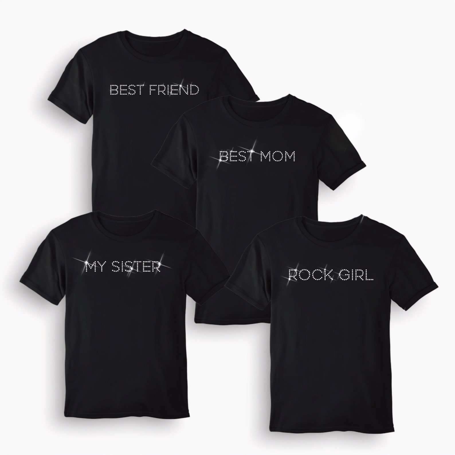 Crystal T-shirt With Rhinestones Crystal Personolized - Etsy