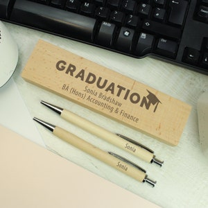 Personalised Graduation Wooden Pen and Pencil Set - Etsy