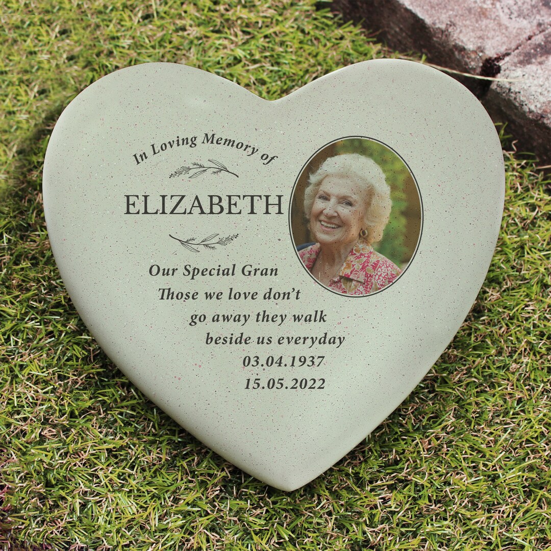 Personalised Graveside Heart Memorial, Add Your Own Photo and Message ...