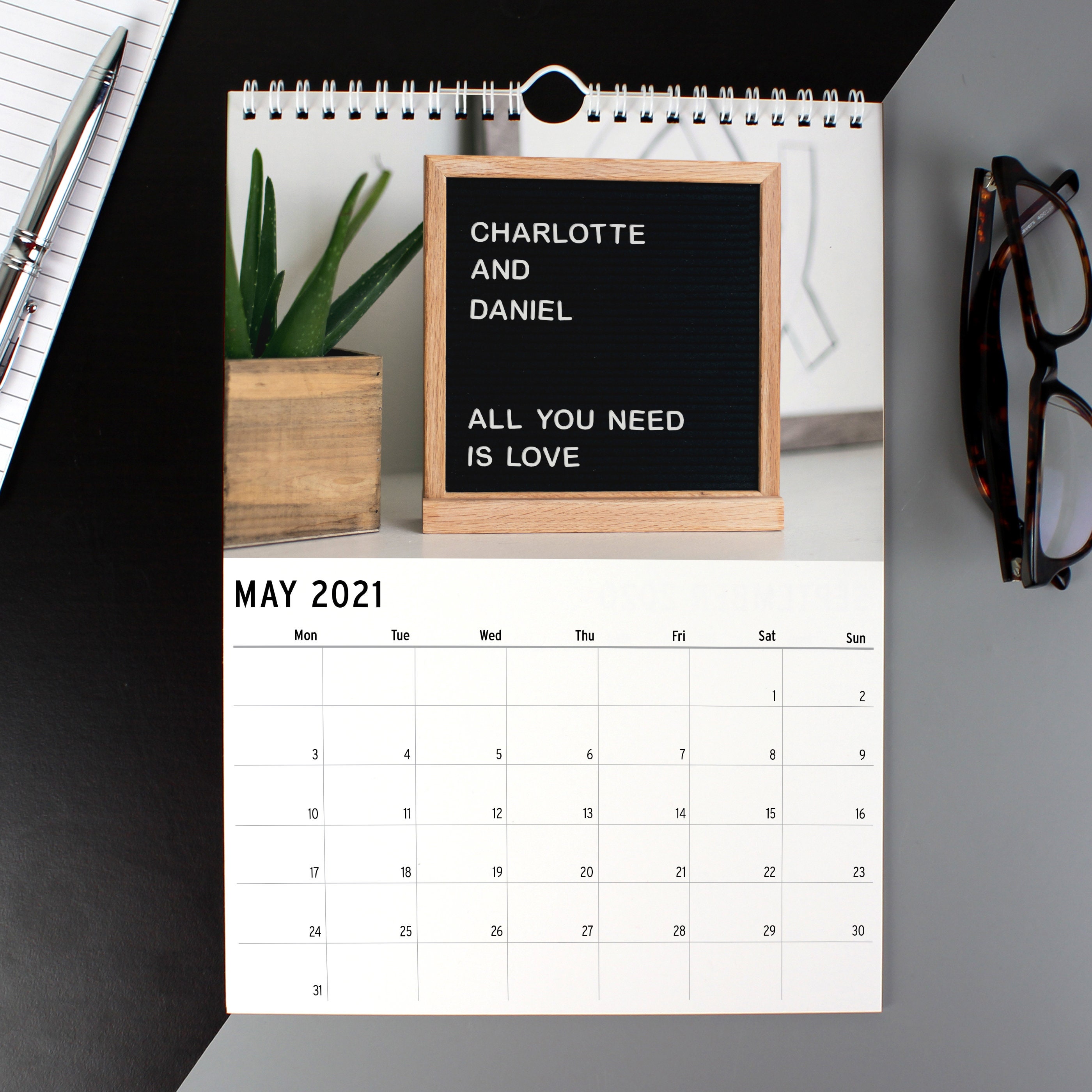 Personalised A4 Couples Calendar - Etsy UK