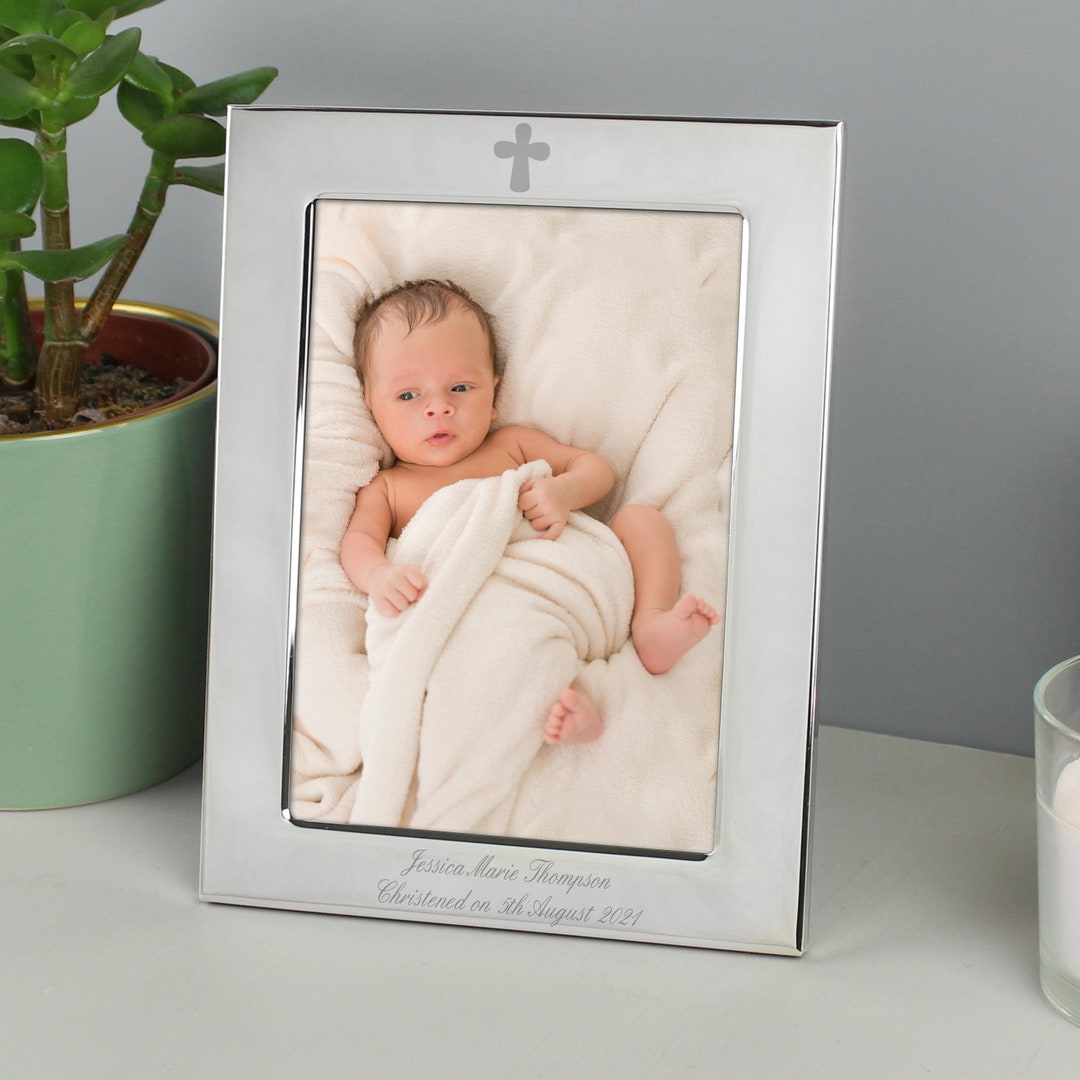 Engraved Silver Plated 6x4 Elegant Cross Photo Frame - Etsy
