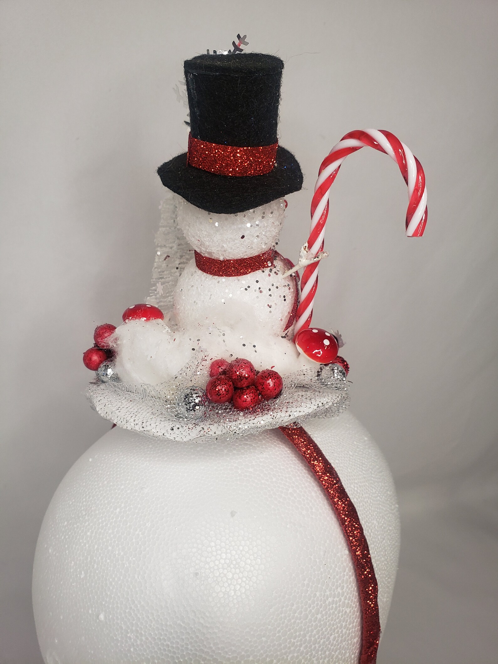 Snowman Headband With Mushrooms, Christmas Tree and Candy Cane - Etsy