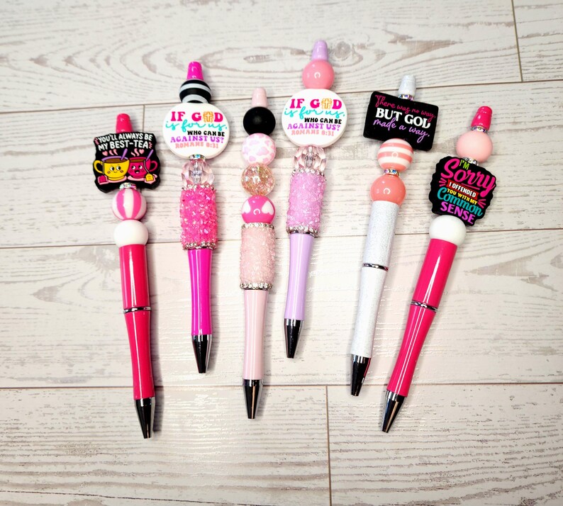 Pink Beaded Charm Pens I Gifts for Friends, Family, Co Workers, College ...