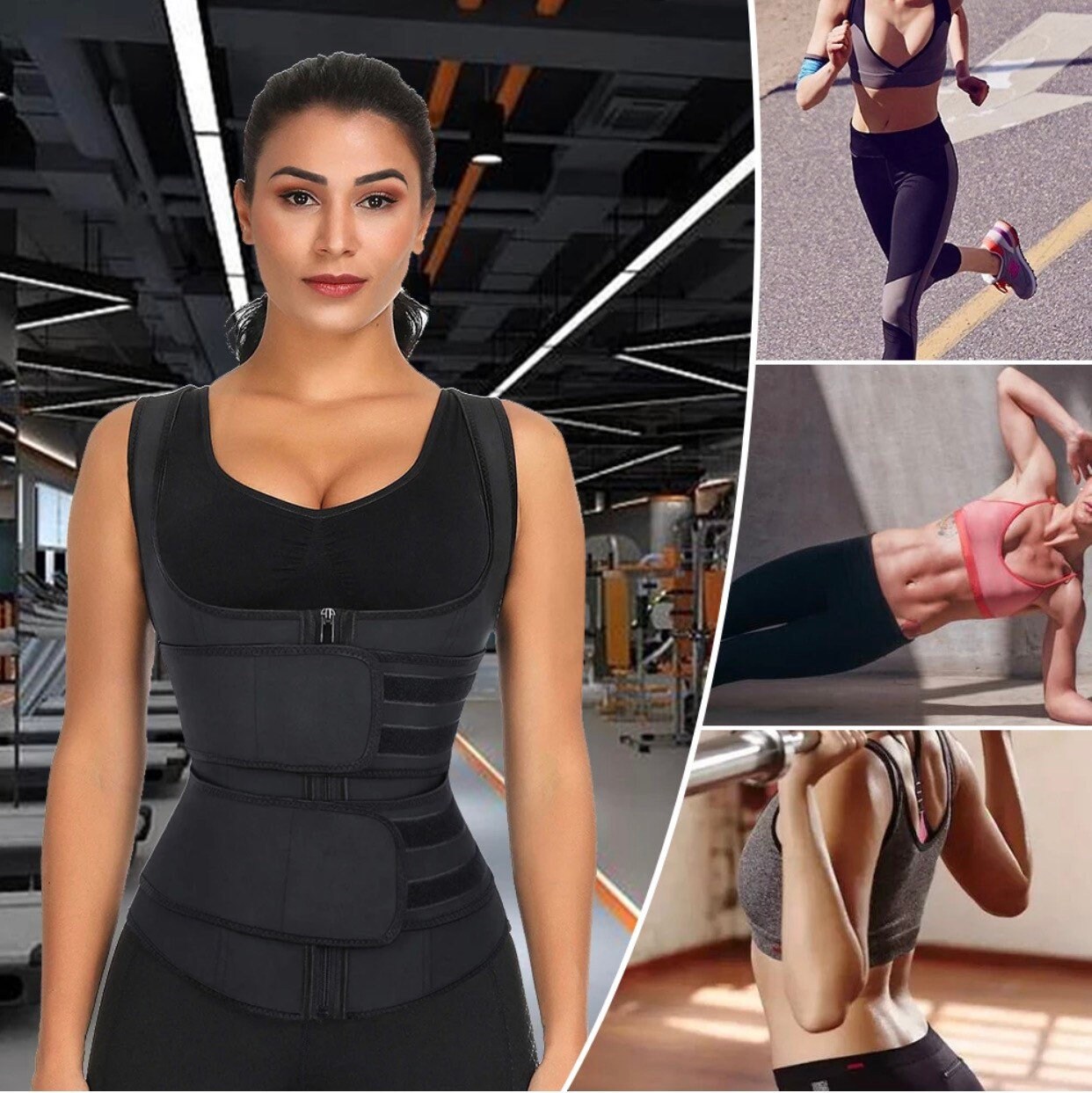 Waist Trainer for Weight Loss Sauna Sweat Vest Workout Compression Body ...