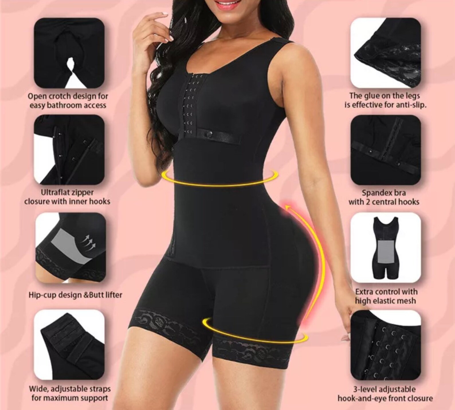Shapewear Full Body Waist Slimming Compression Garment Body Shaper Butt ...