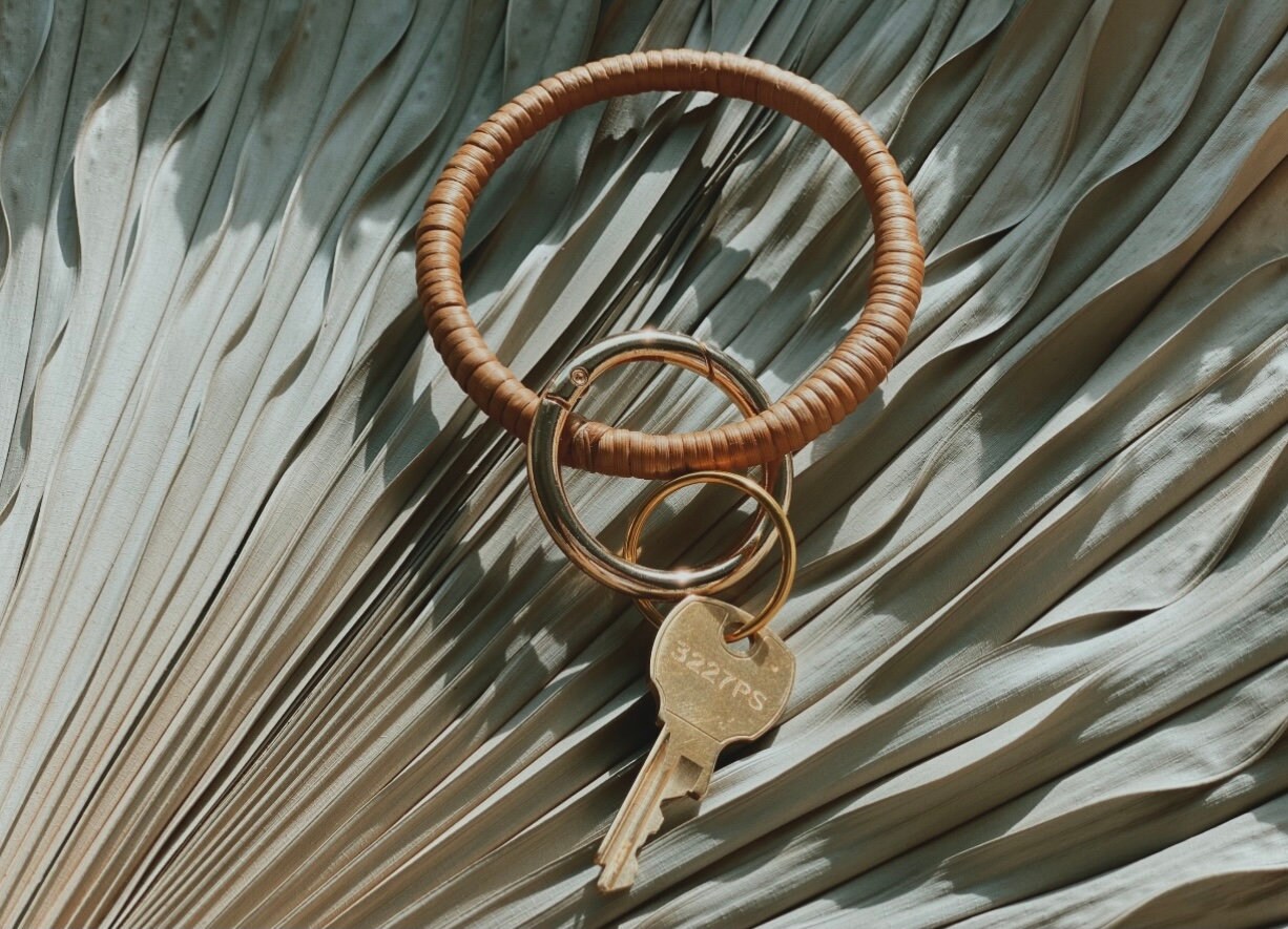 Rattan Bangle | Boho Bracelet | Key Holder | Keychain | Boho ...