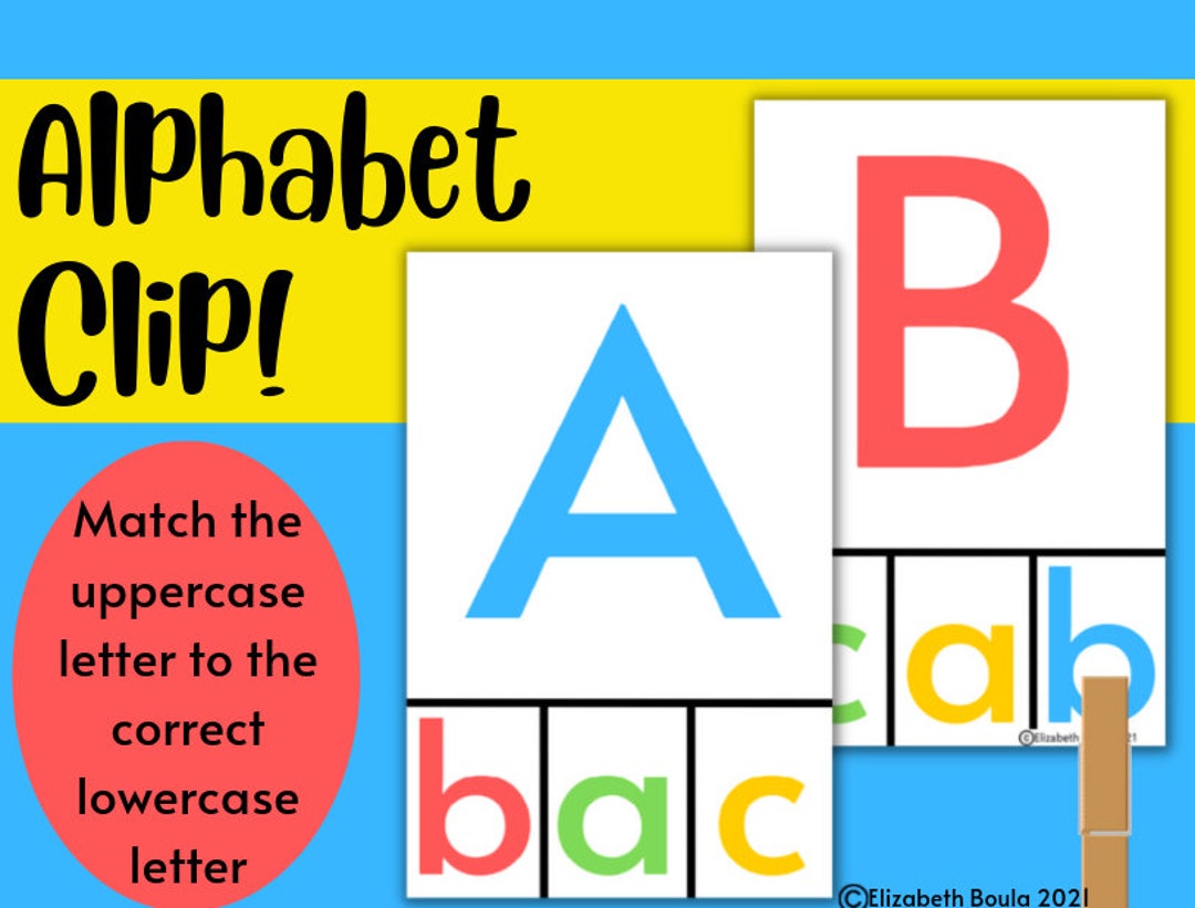 Alphabet Match Clip Cards - Etsy