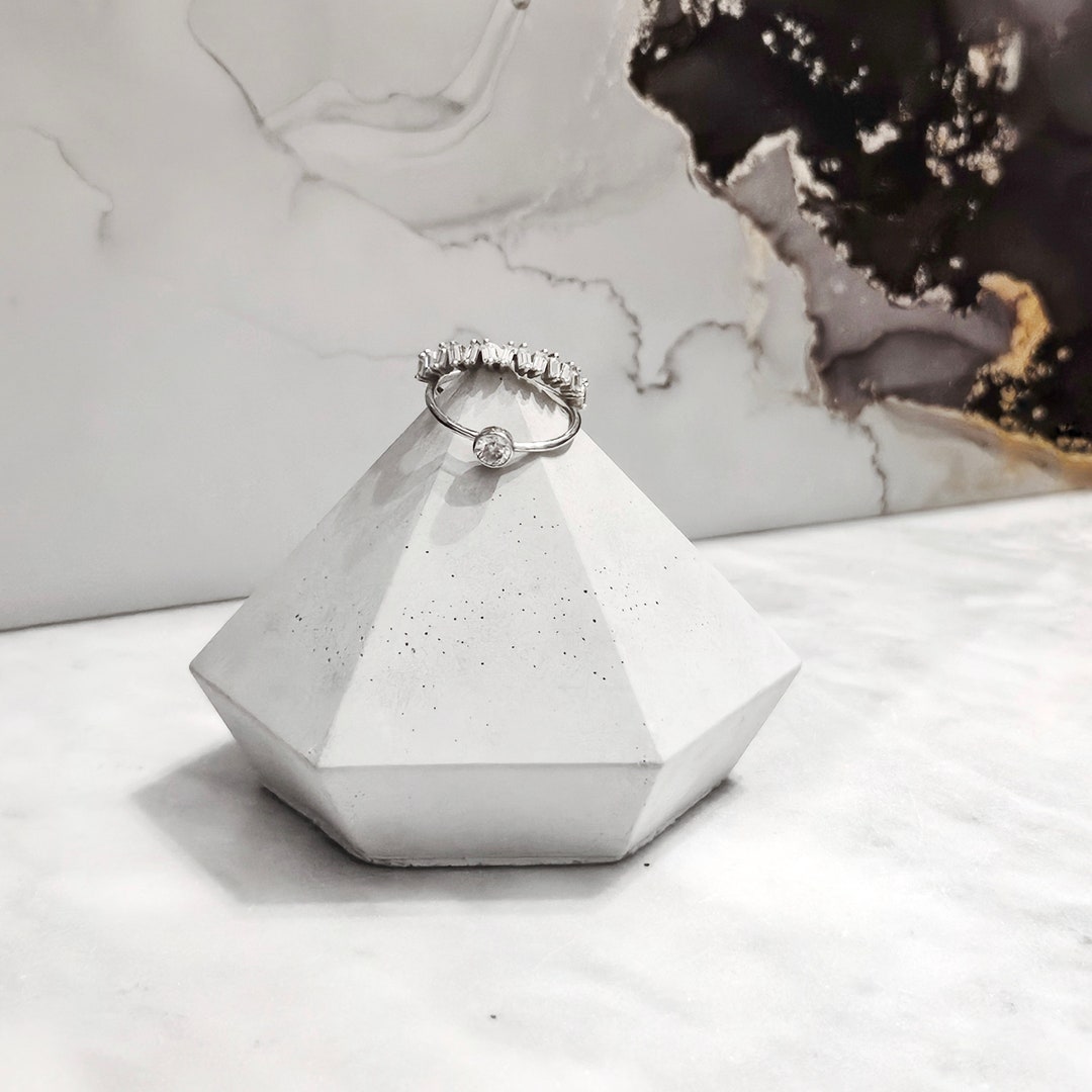 Concrete Diamond Ring Holder | Ring Tree | Diamond | Minimal ...