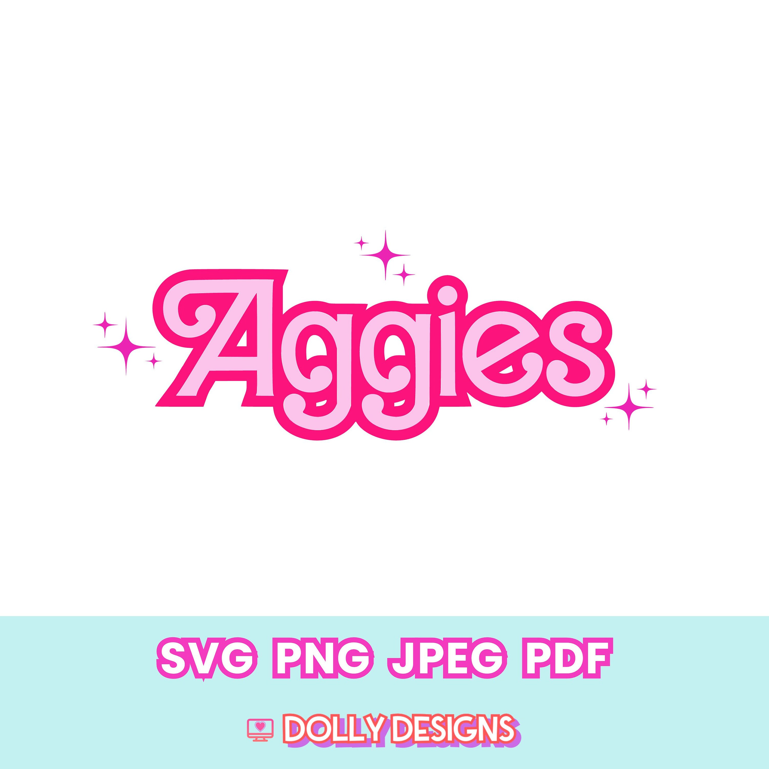 Aggies Svg Png Barbi Font Design in Pink College Game Day - Etsy