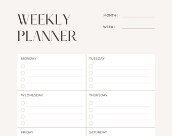 Printable Weekly Planner Sheet - Etsy