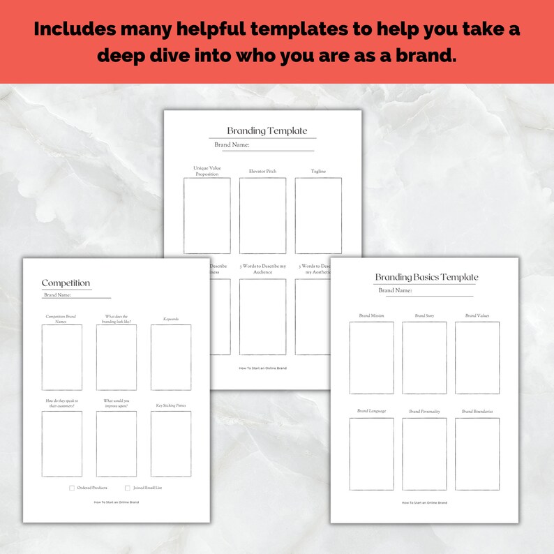 Business Branding Checklist, Printable Workbook for Brand Identity ...