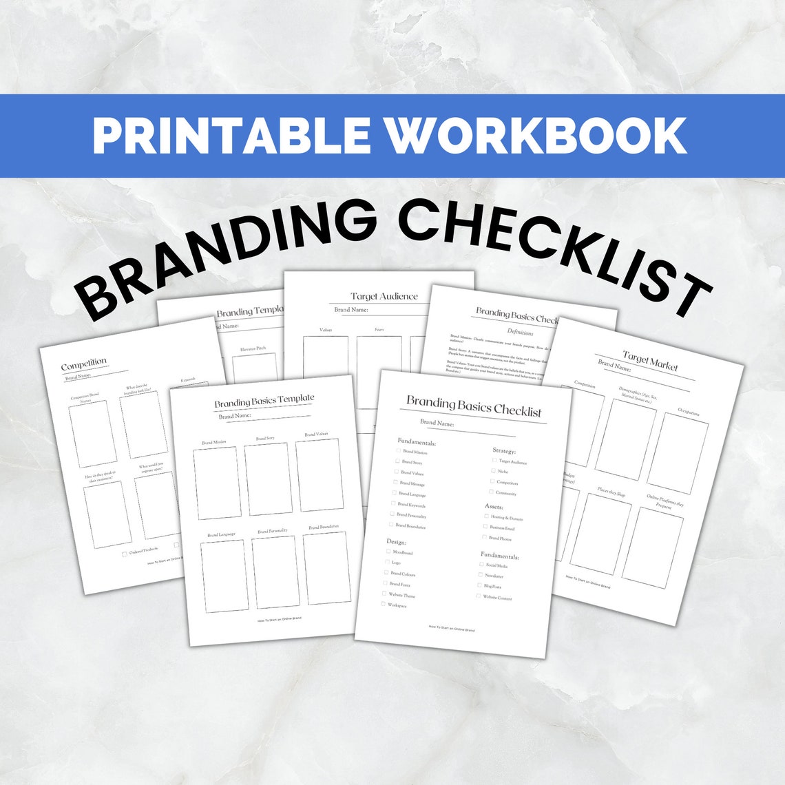 Business Branding Checklist, Printable Workbook for Brand Identity ...