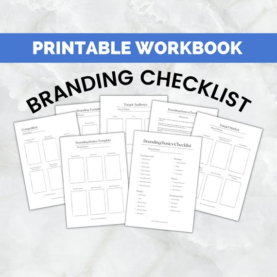 Business Branding Checklist Printable Workbook for Brand | Etsy