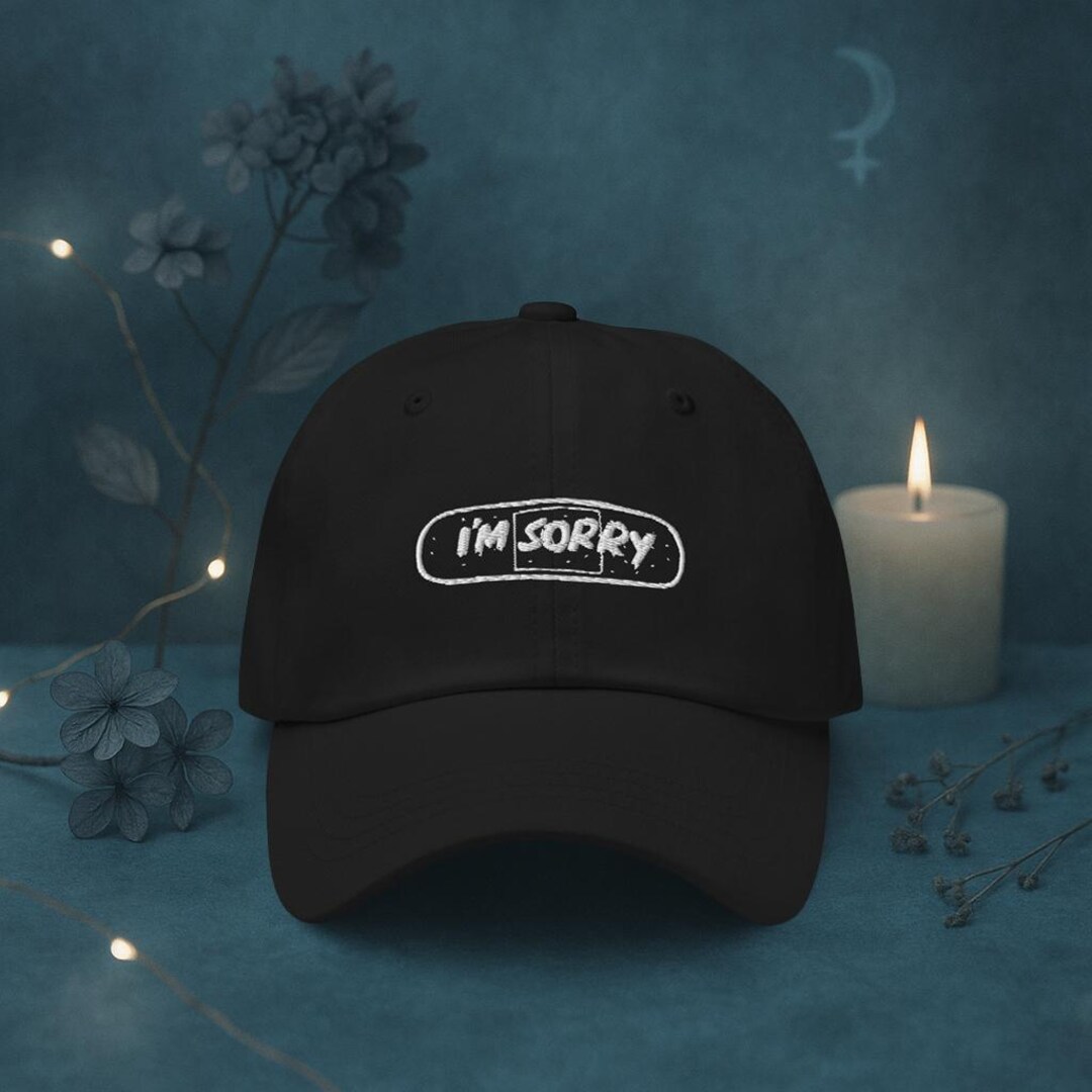 I'm Sorry Embroidered Dad Hat Meme Apology Dad Hat Bandaid Design ...