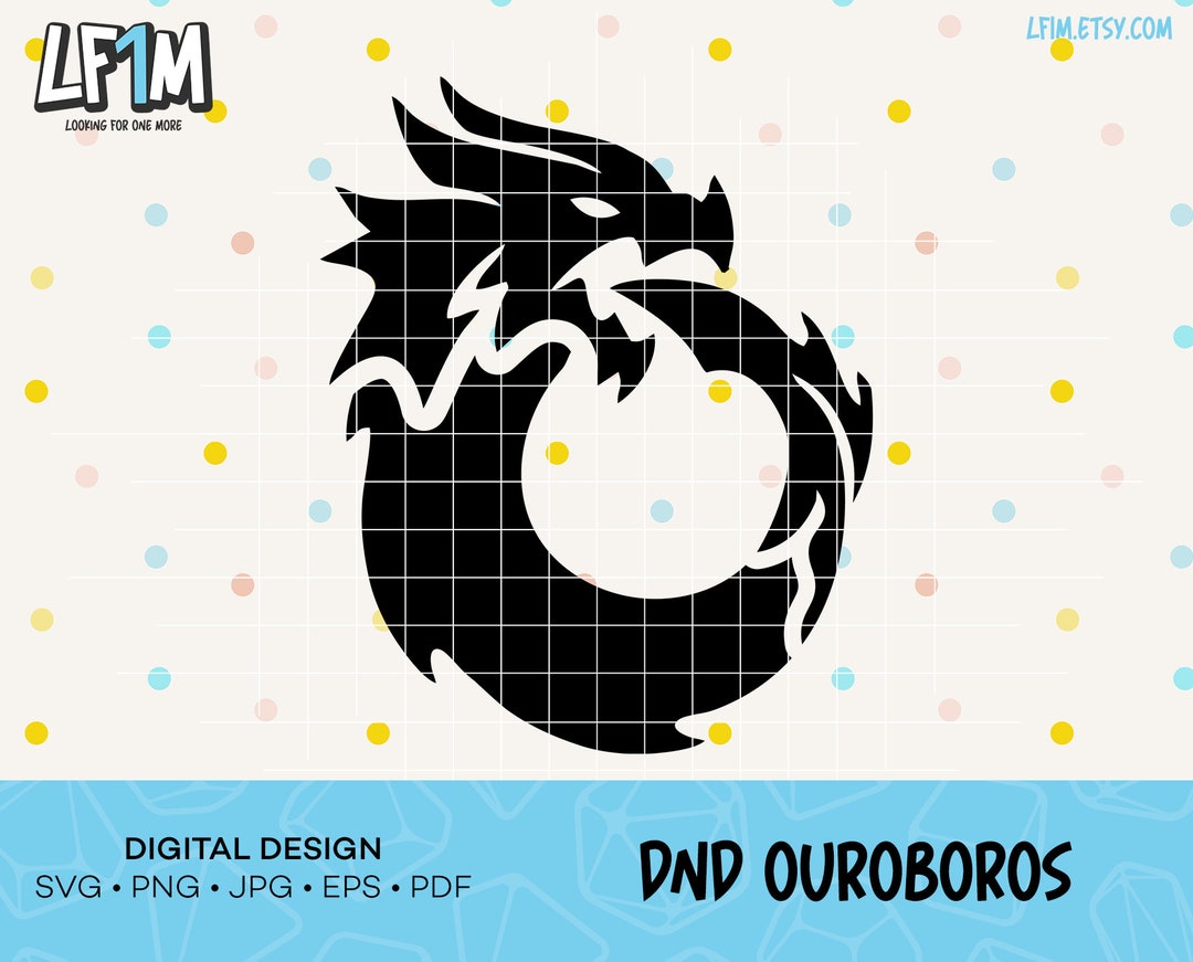Dnd Ouroboros Cut File - Instant Download - Snake Eating Take Dnd SVG Design - Rpg Cut Files - D ...