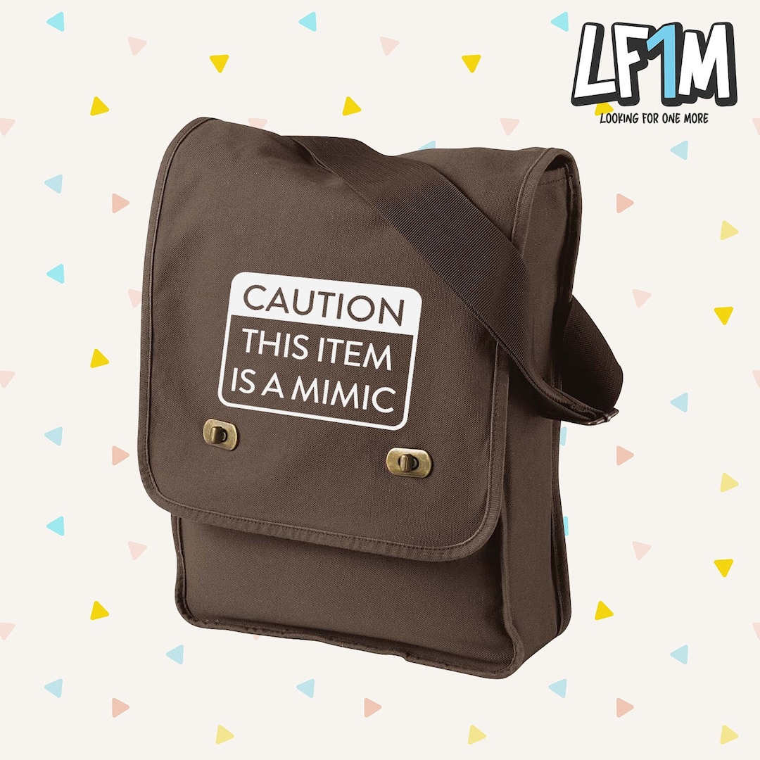 Caution This Item is a Mimic Canvas Field Bag, Dnd Mimic Messenger Bag ...