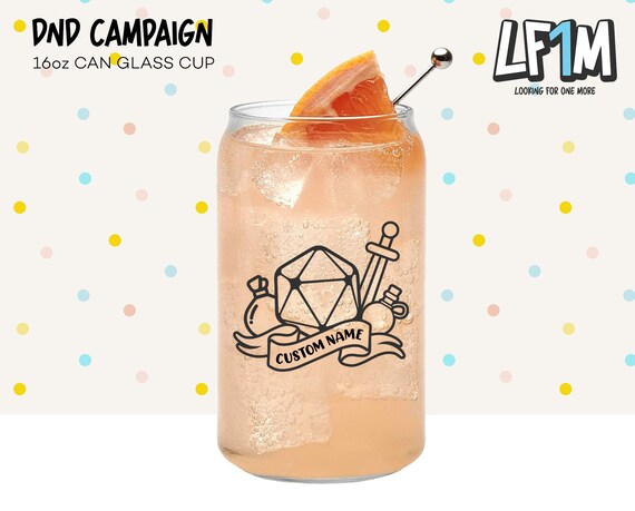D&D Campaign Beer Can Glass D20 Campaign Beer Can Glass - Etsy